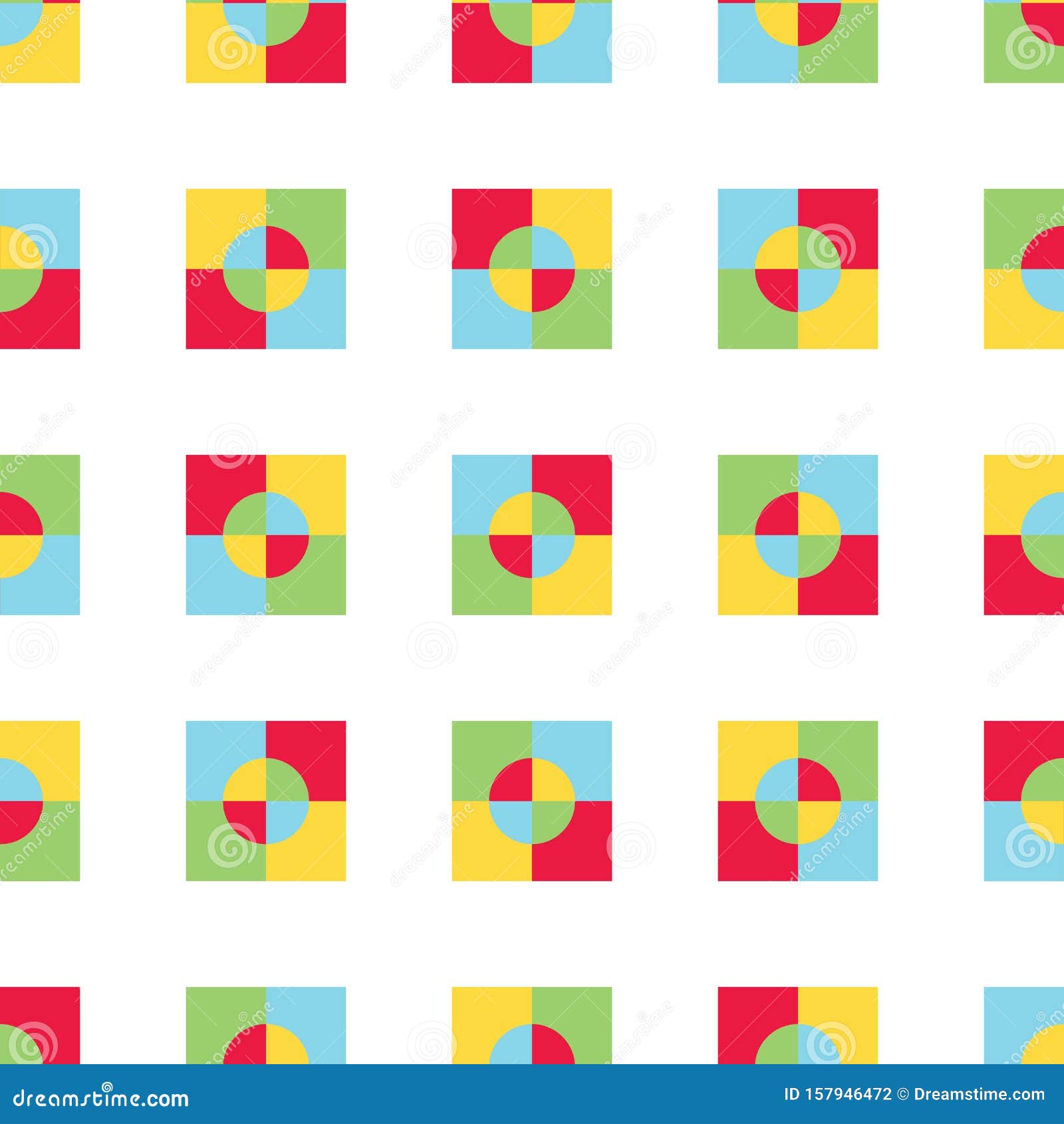 Primary Color Squares Vector Seamless Pattern Stock Vector ...