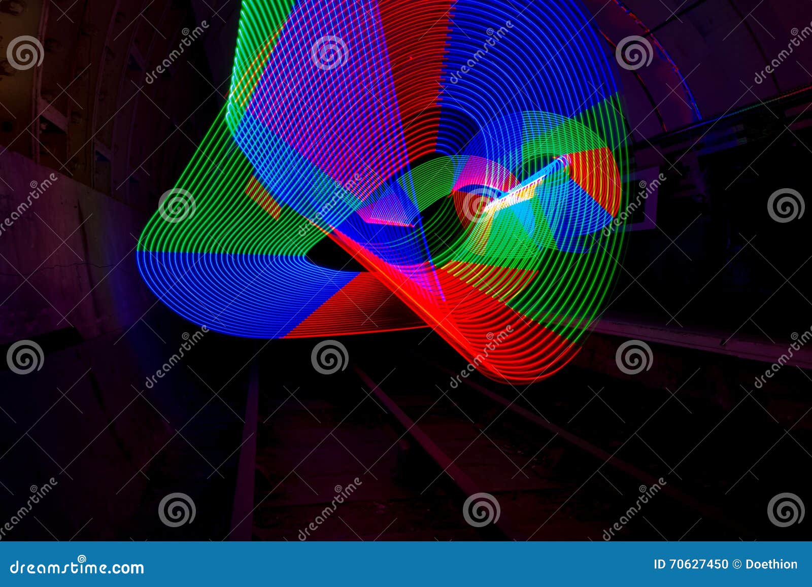 Primary Colored Led Lights Lighting Up Dark Tunnel Photos - Free ...