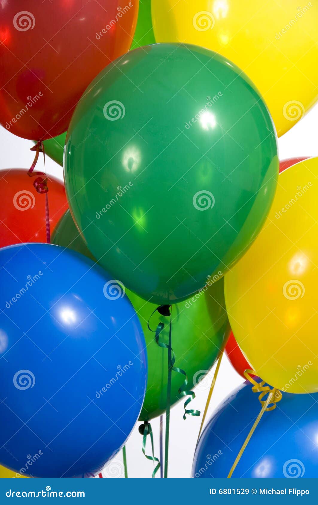 Primary Colored Party Balloons Stock Image - Image of green, items: 6801529