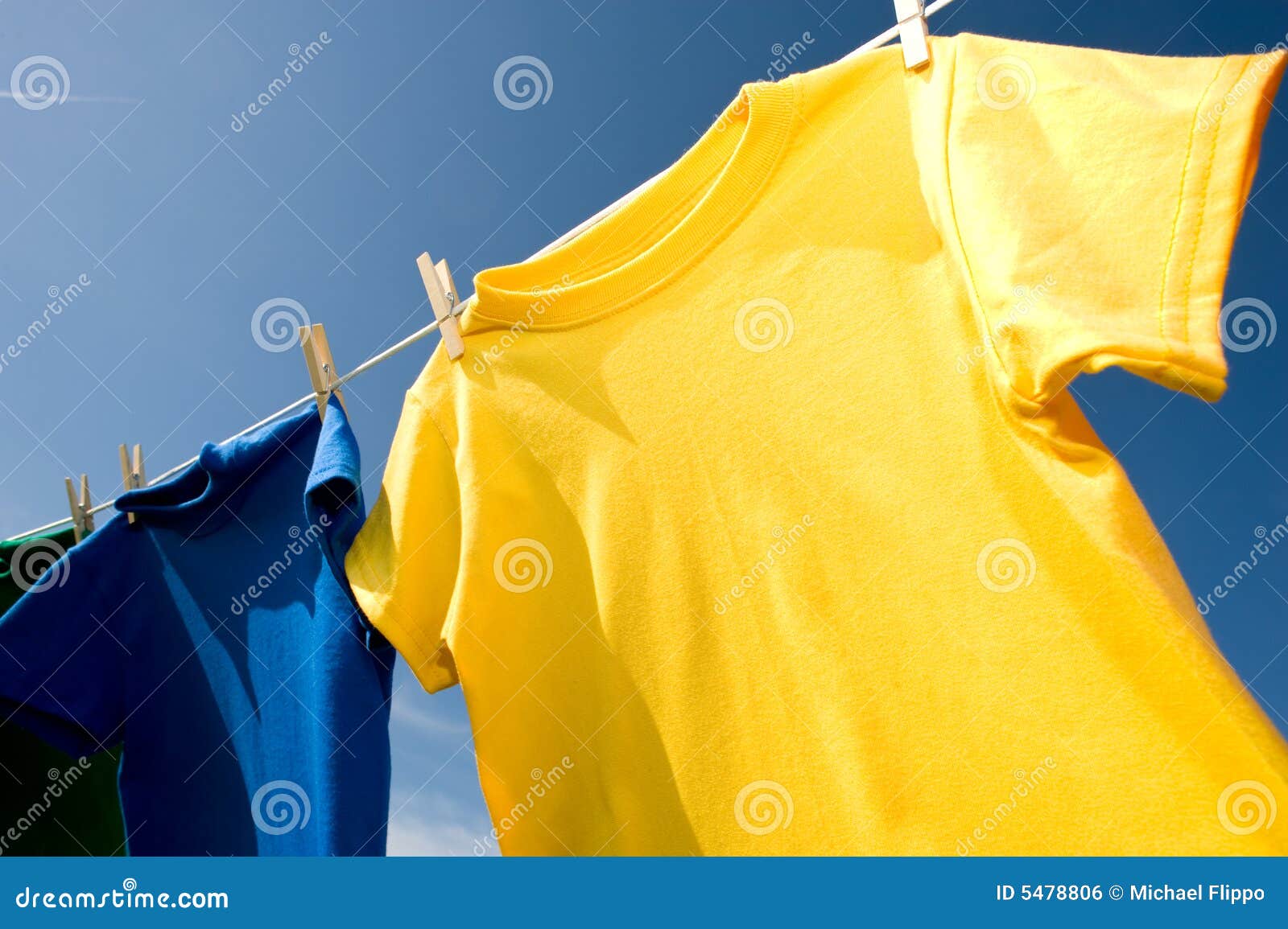 Primary Colored T-Shirts stock photo. Image of yellow - 5478806
