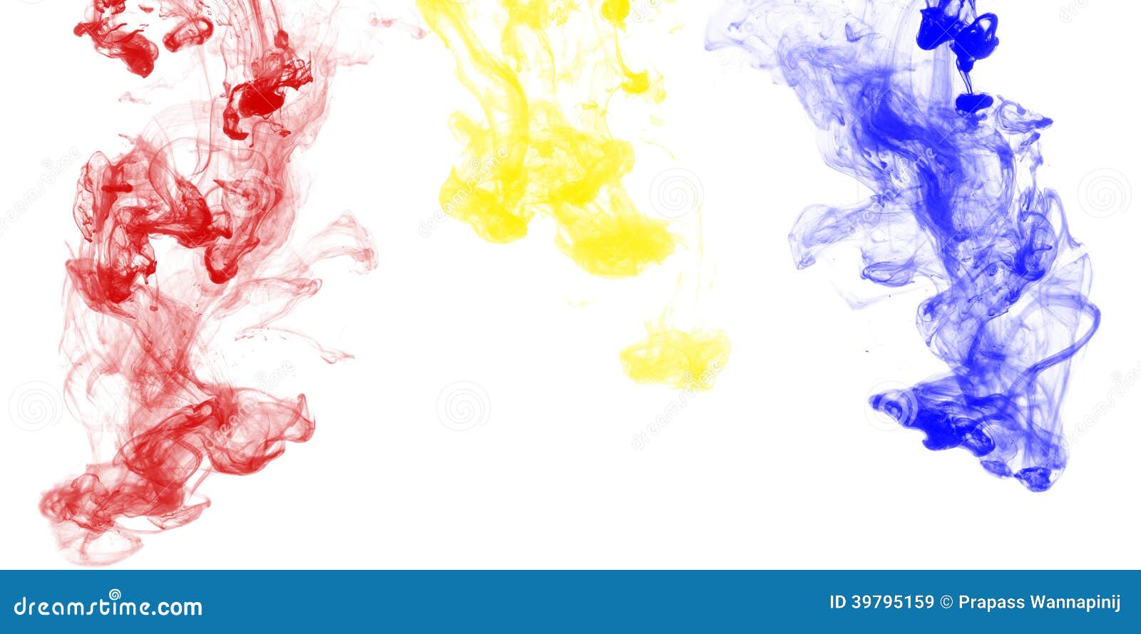 Primary Colors Ink Drop in Water Stock Image - Image of concept, yellow ...
