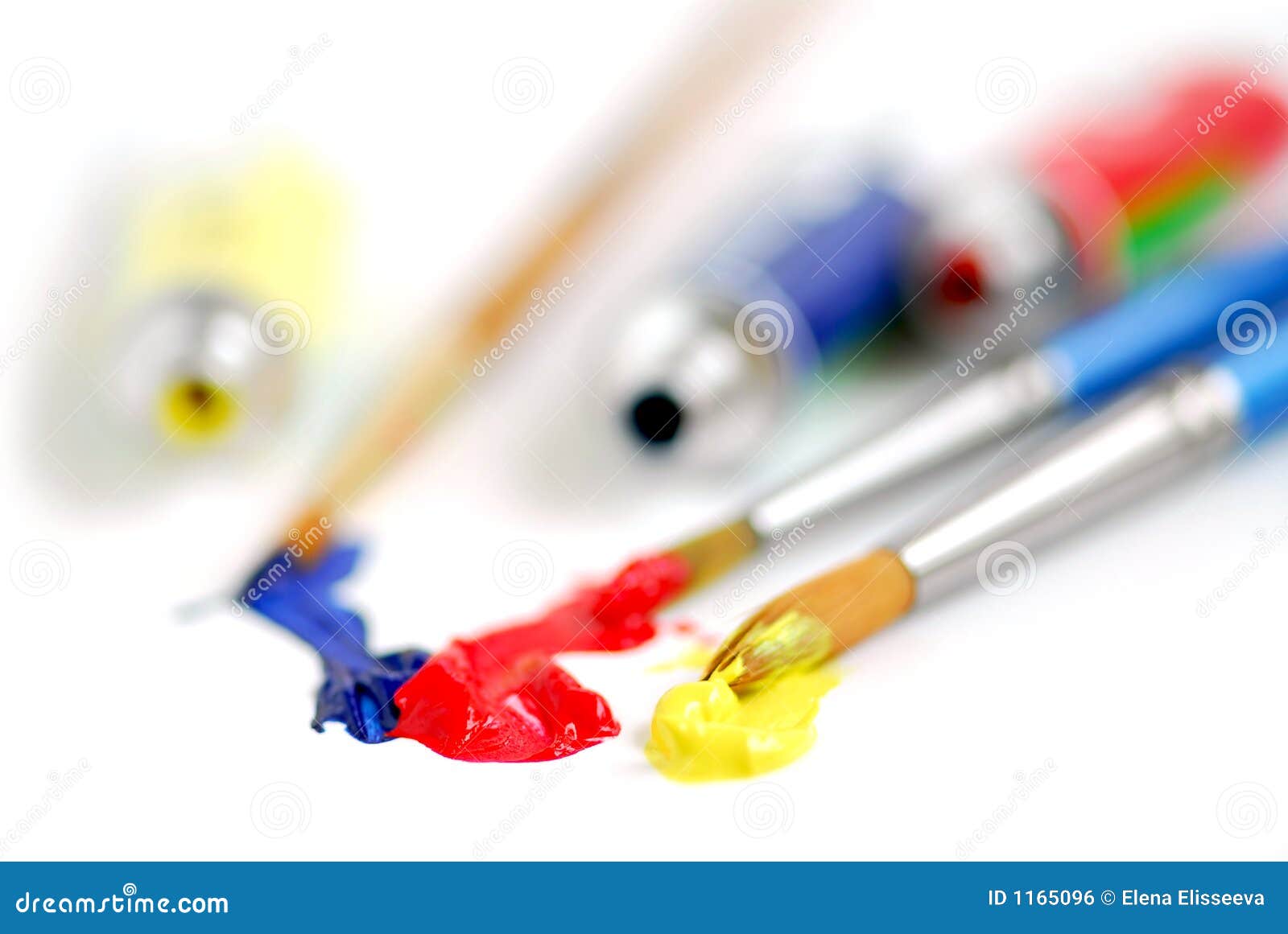Primary colors paintbrush stock photo. Image of acrylic - 1165096