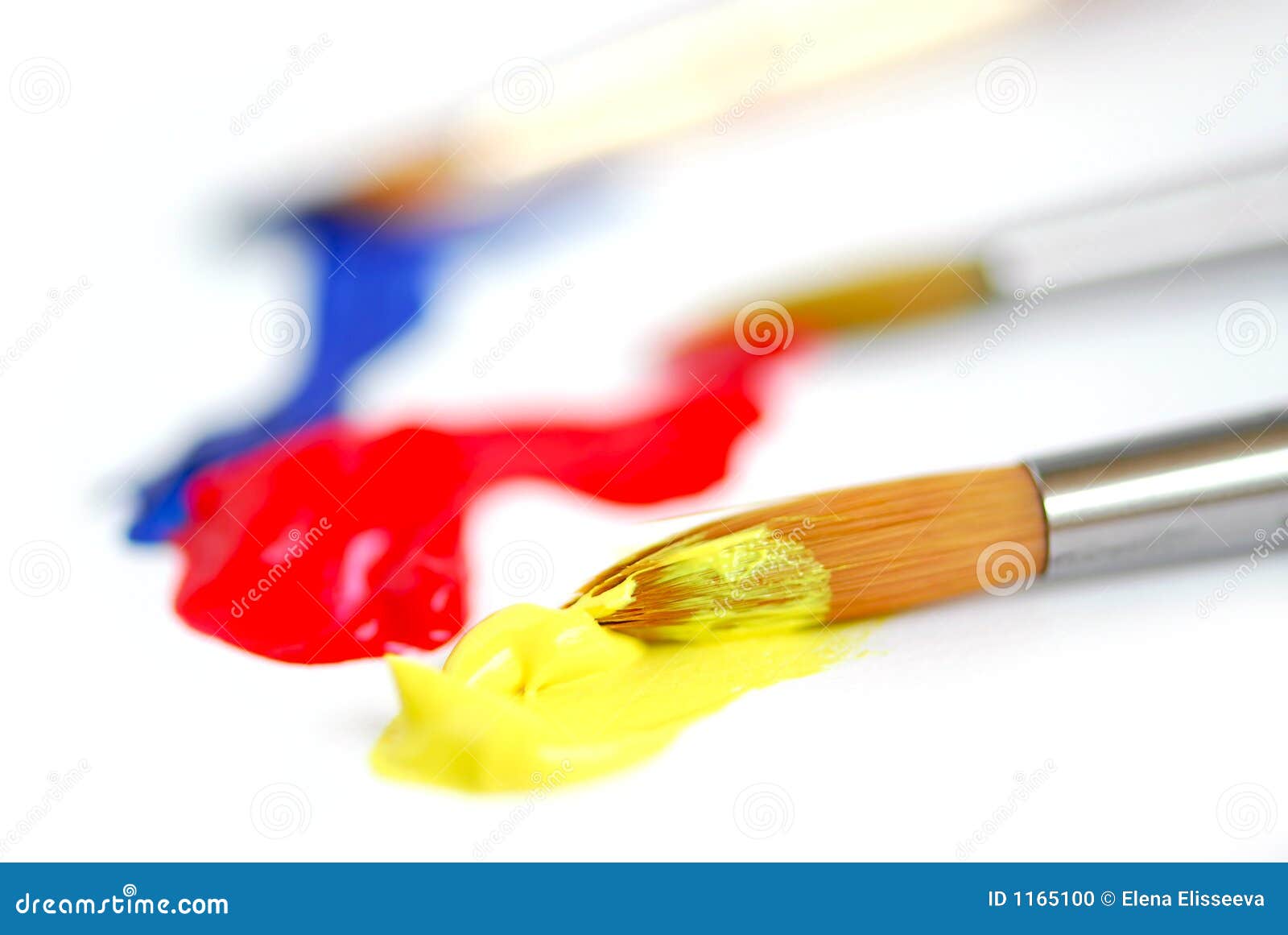 Primary colors paintbrush stock photo. Image of concept - 1165100
