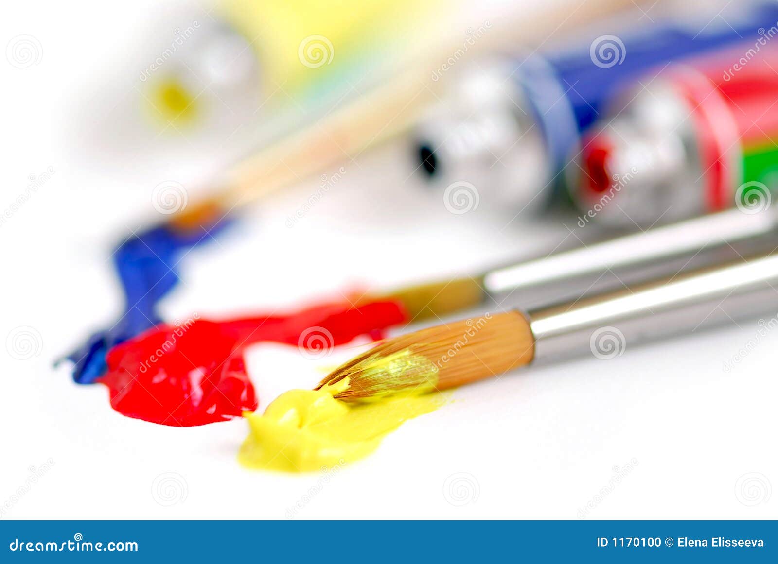 Primary colors paintbrush stock photo. Image of artist - 1170100