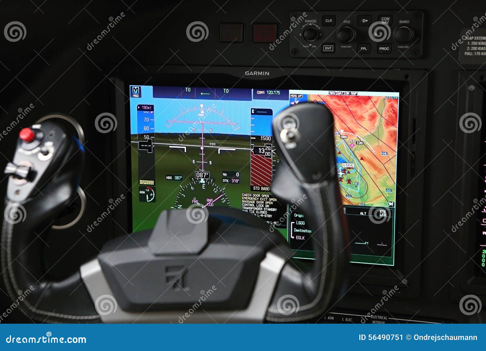 Primary flight display editorial photo. Image of aviation - 56490751