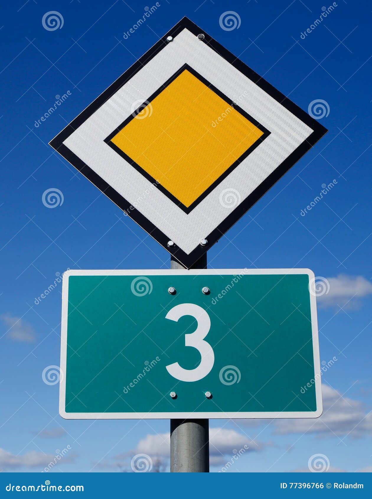 Primary road three stock photo. Image of close, sign - 77396766