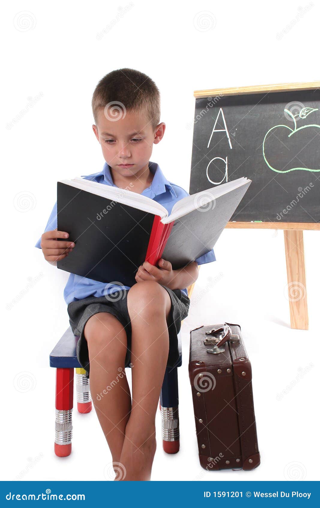 Primary school boy stock image. Image of chalk, prepare - 1591201