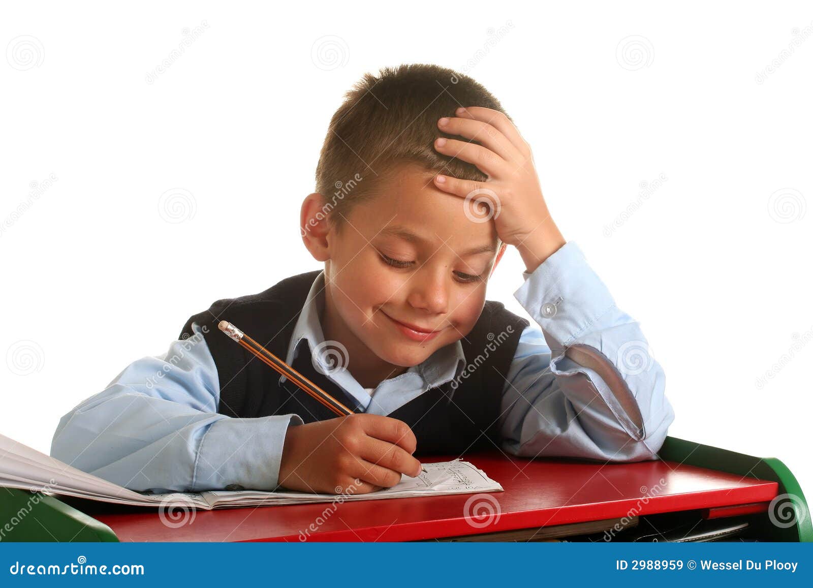 Primary School boy stock image. Image of concentrated - 2988959