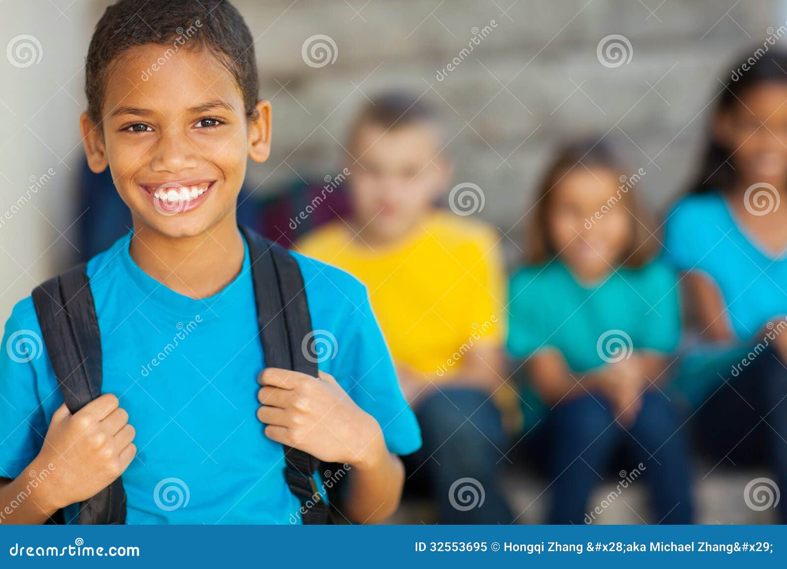 Primary school boy stock image. Image of afro, background - 32553695