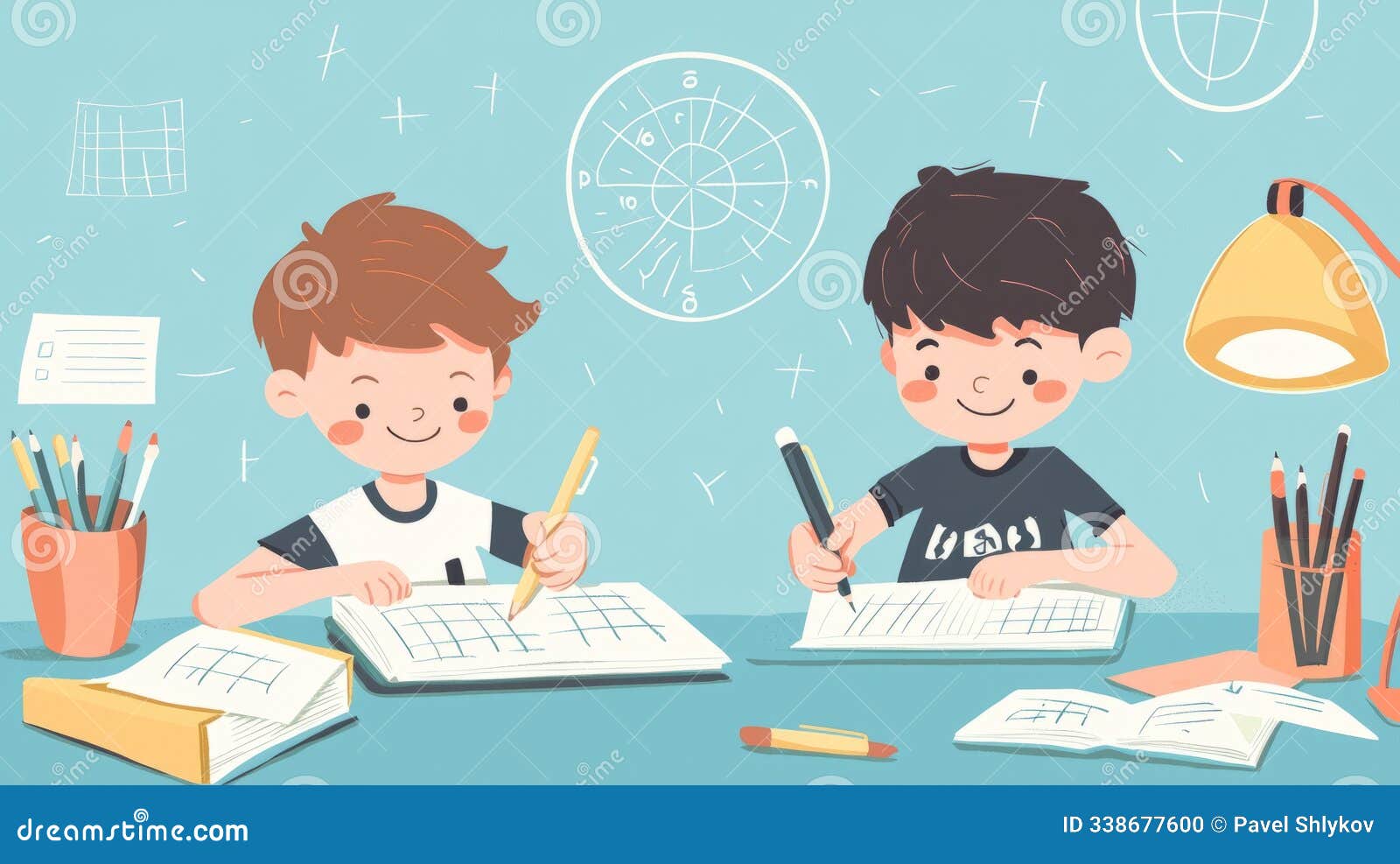 Primary School Children Working on a Test Assignment in Class: Smart ...