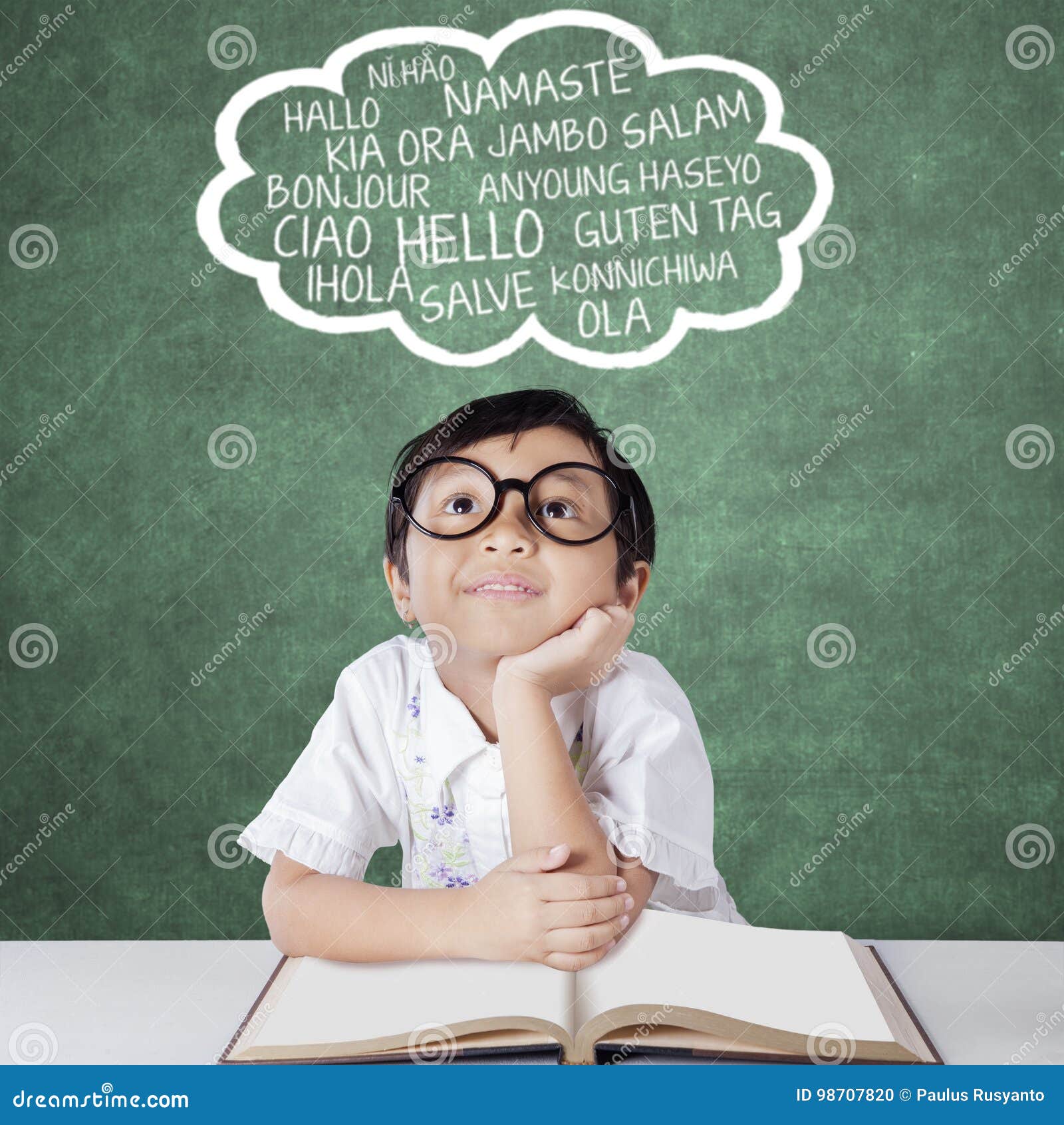 Primary School Student Learns Multilanguage Stock Photo - Image of ...