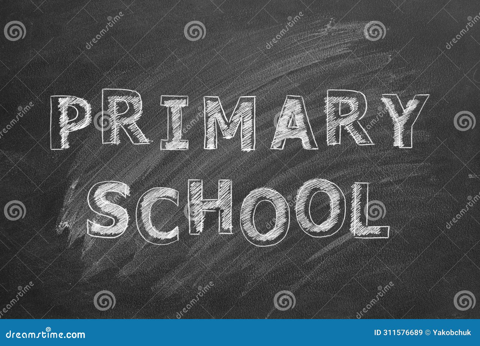 Primary School. Text on Blackboard Stock Illustration - Illustration of ...