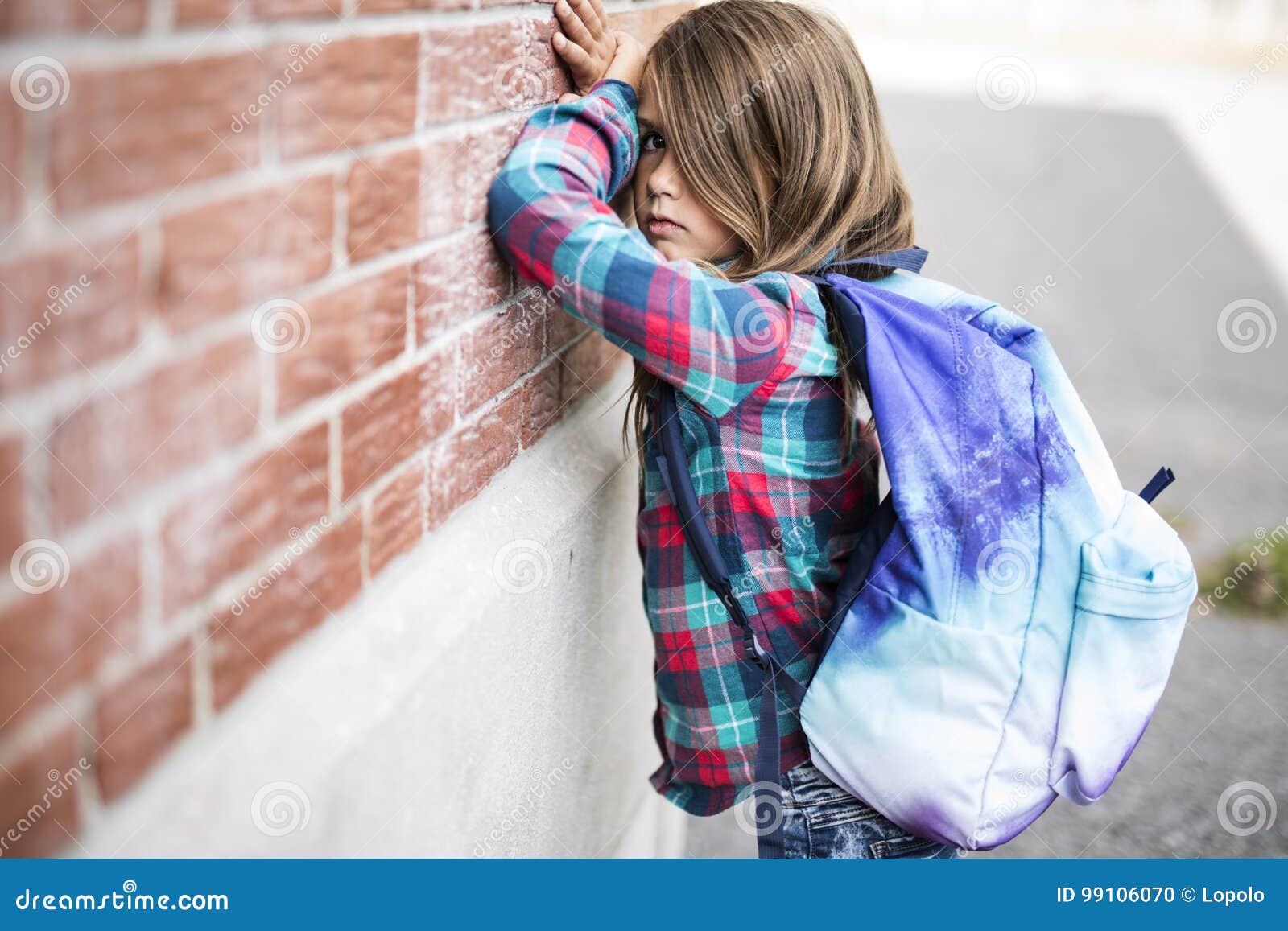 Primary Student Depress at the School Stock Photo - Image of emotion ...