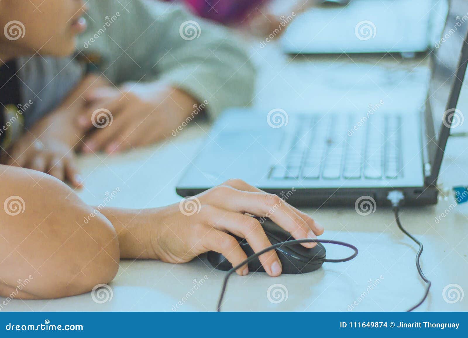 Primary Students are Learning by Computer. Stock Photo - Image of learn ...