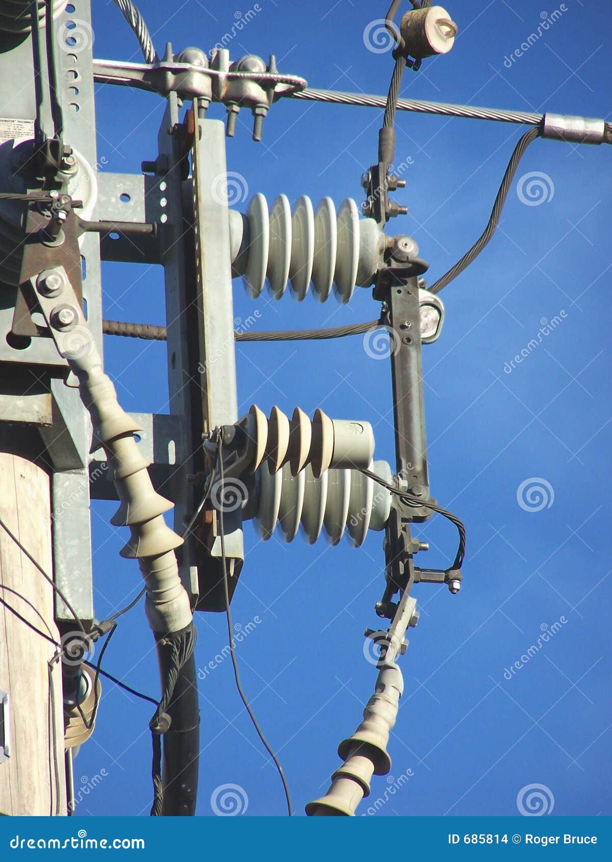 Pole Mounted Above Ground Fiber Optic Lines Royalty-Free Stock ...