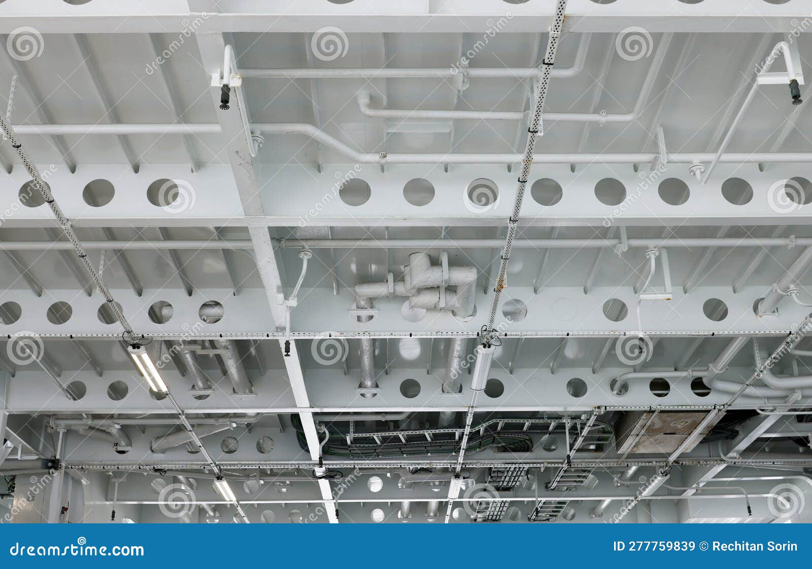 Metal Ceiling of a Ferryboat. Stock Image - Image of ceiling, upper ...