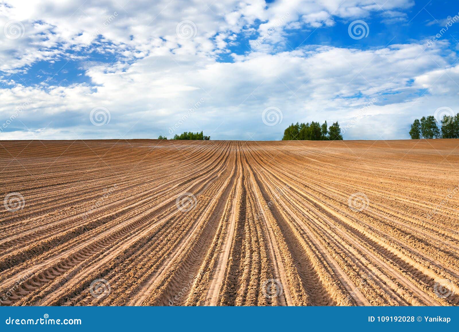 Primavera Di Paesaggio Con Il Campo Arato Fotografia Stock - Immagine ...
