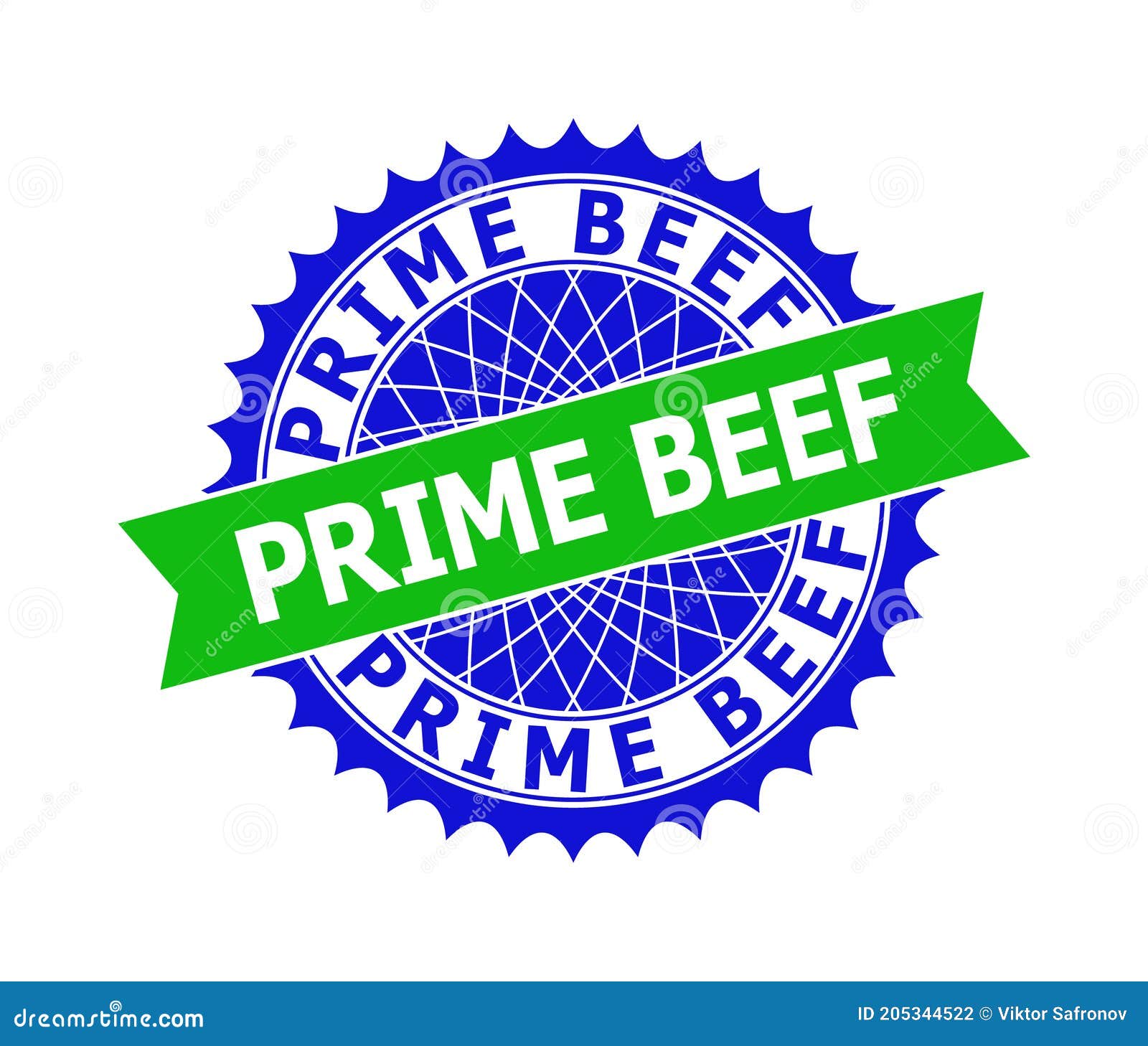 PRIME BEEF Bicolor Clean Rosette Template for Stamps Stock Illustration ...