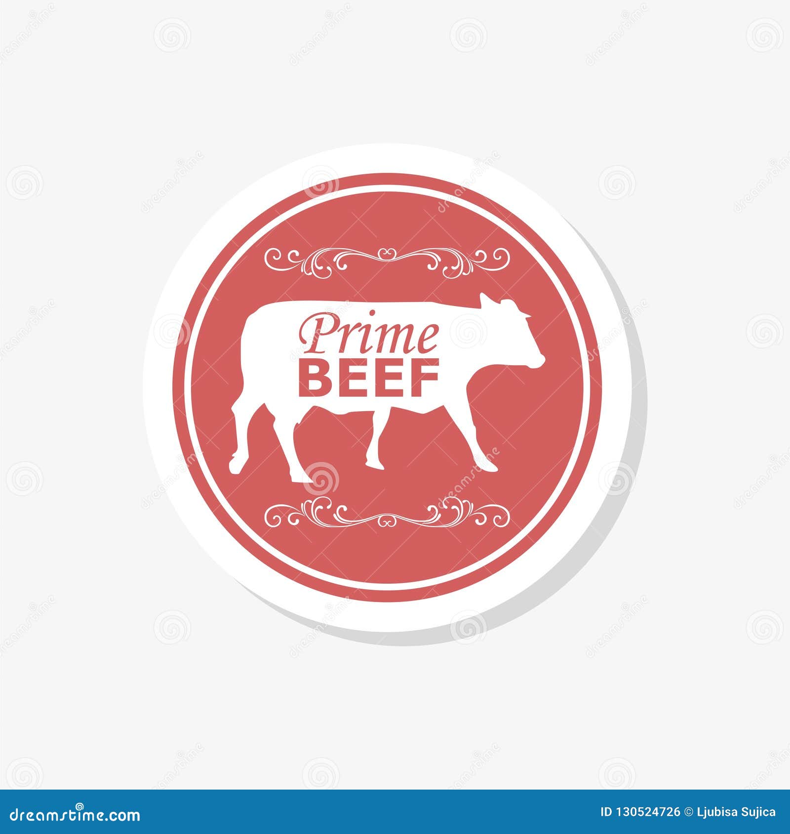 Prime Beef Butcher Shop Sticker Stock Vector - Illustration of ...