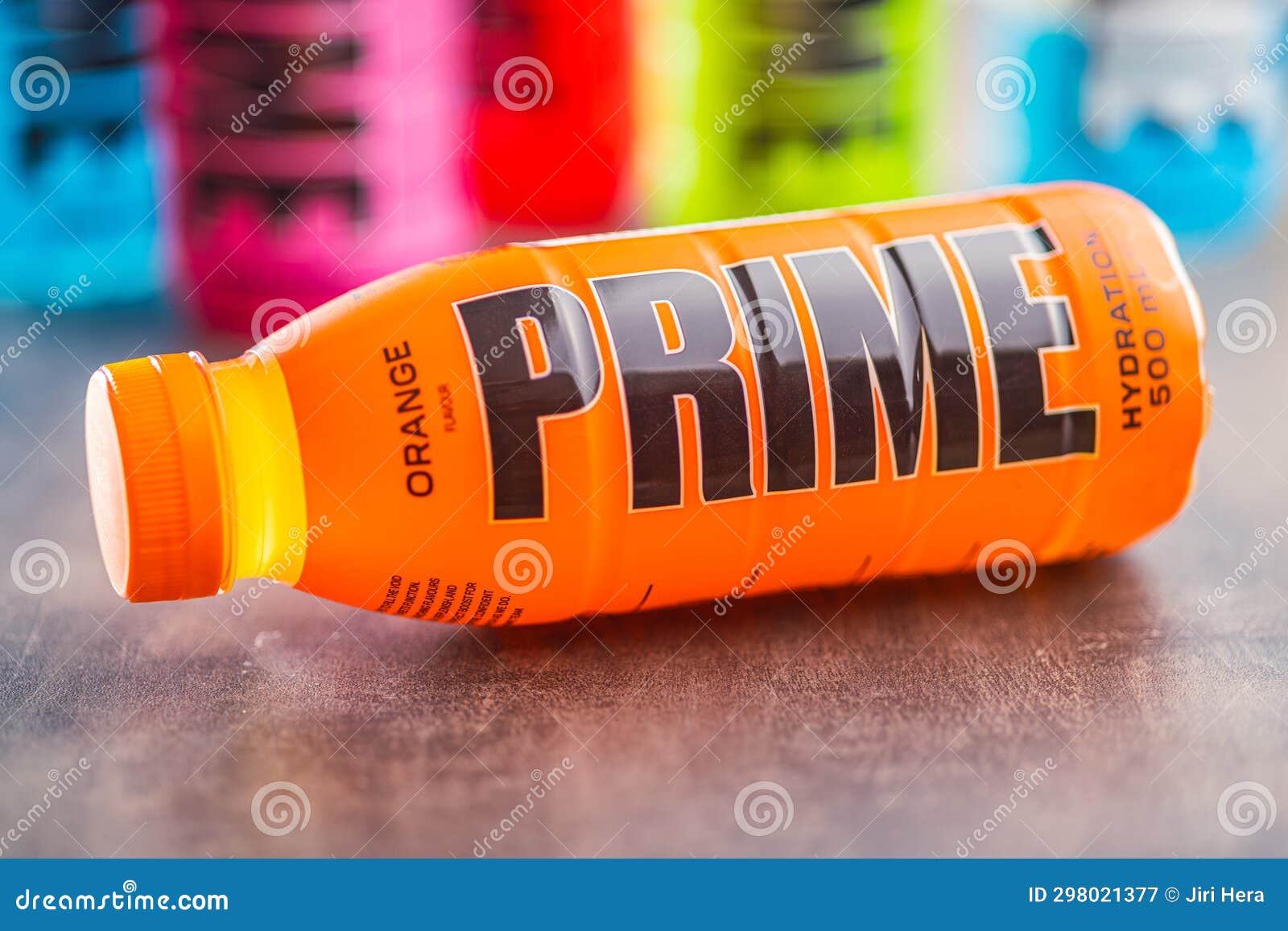 Prime Energy Drink . Bottle Drink on Rustic Background Editorial ...