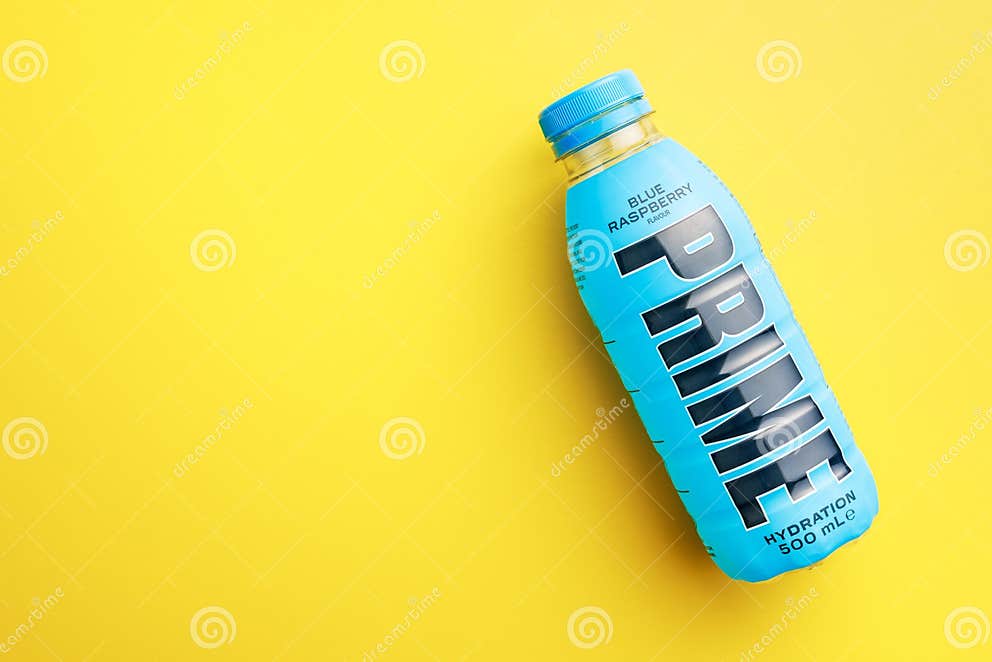 Prime Hydration Drink. Bottle Drink on Yellow Backgound Editorial Photo ...