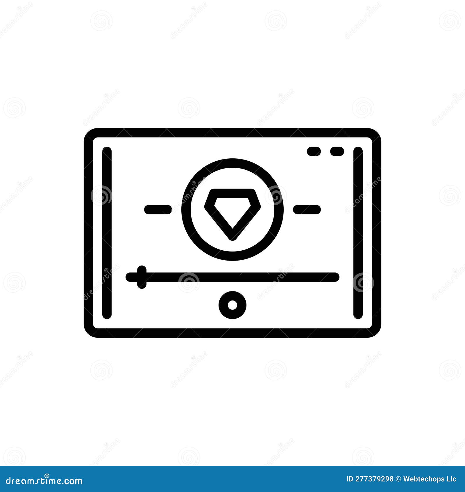 Black Line Icon for Prime, Online and Movie Stock Vector - Illustration ...