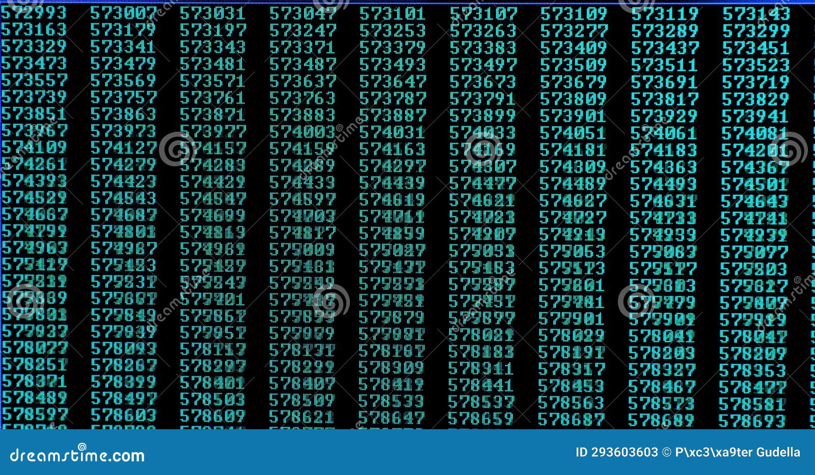 Prime Numbers Scrolling on Computer Screen Stock Video - Video of array ...