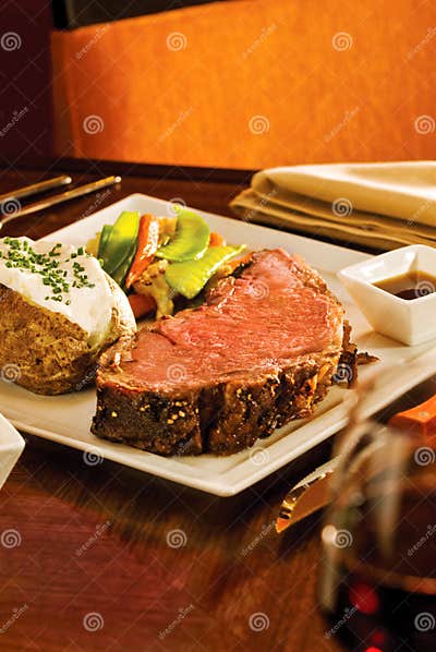 Prime Rib Dinner stock image. Image of plate, cuisine - 24682815