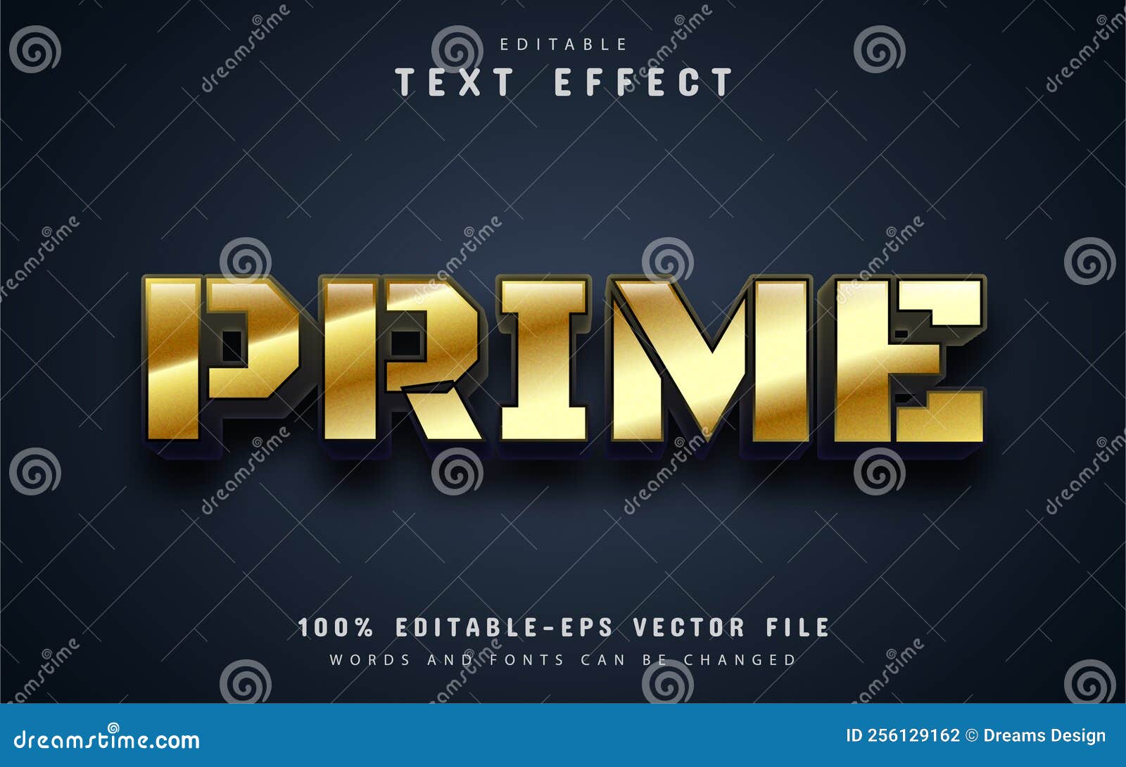 Prime Text, Gold Style Text Effect Stock Vector - Illustration of gold ...