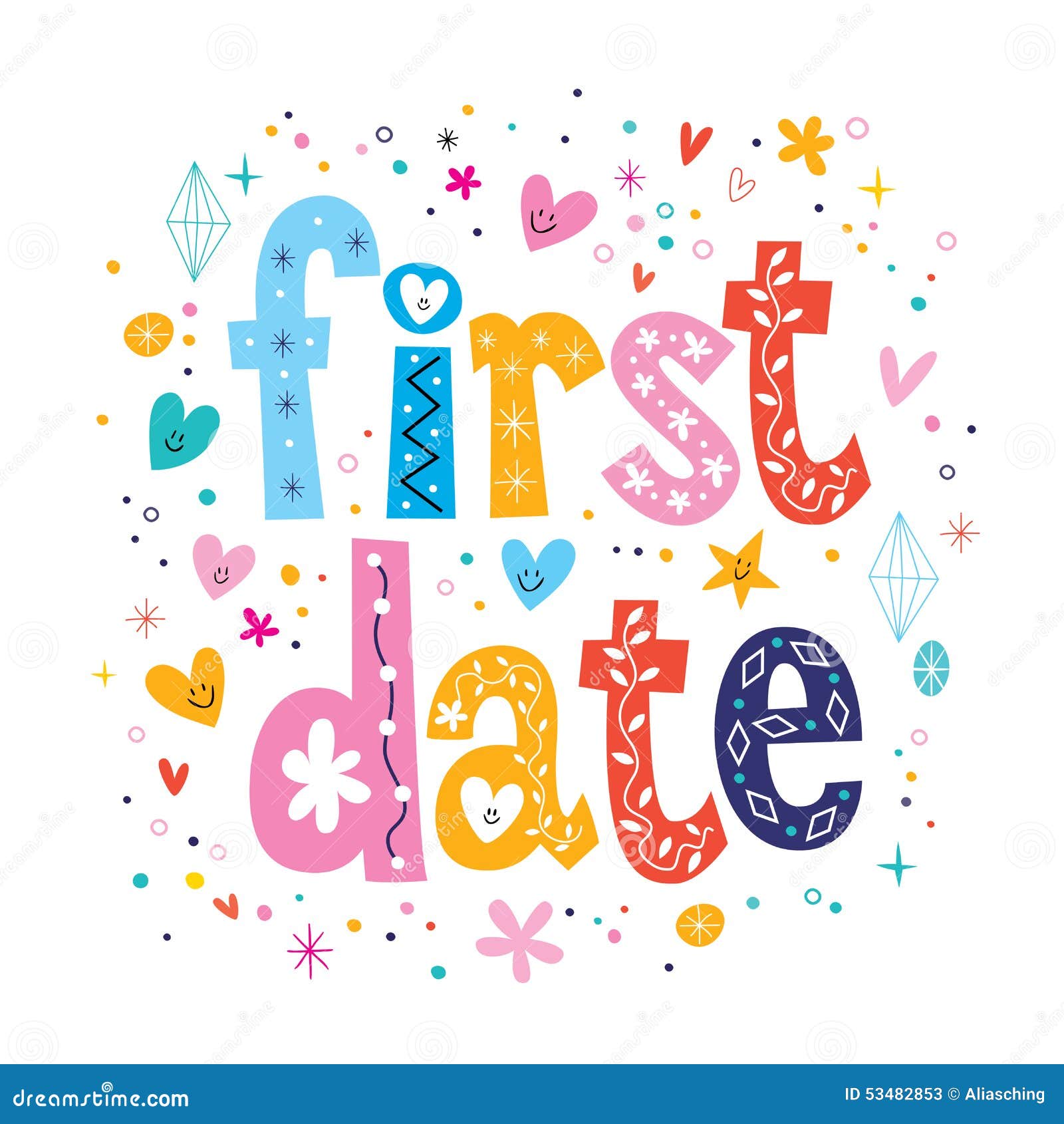 Primeira data ilustração do vetor. Ilustração de amantes - 53482853