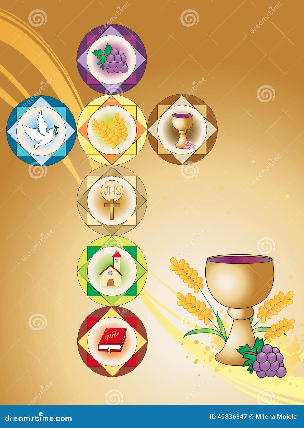 Primeiro comunhão ilustração stock. Ilustração de punho - 49836347