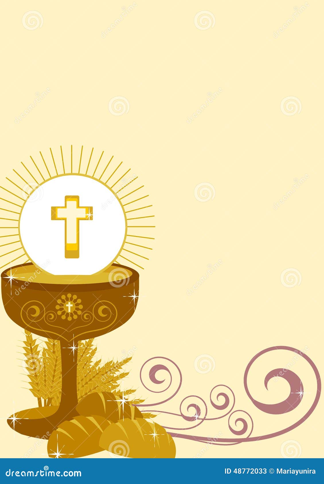 Primeiro Comunhão Santamente Ilustração do Vetor - Ilustração de cruz ...