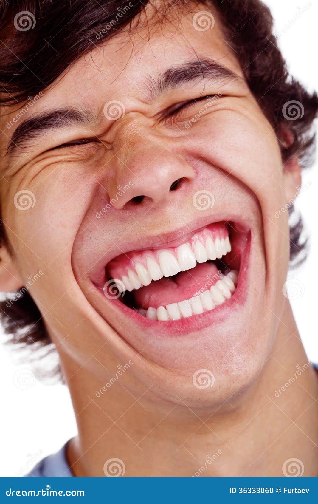 Primer De Risa Feliz De La Cara Foto de archivo - Imagen de abierto ...