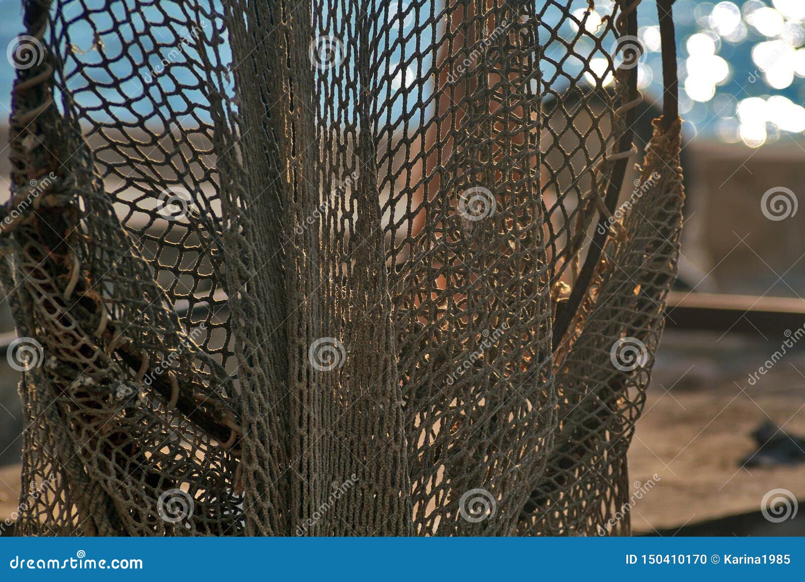 Primer De Una Red De Pesca Instalada En Un Barco De Pesca Foto de ...