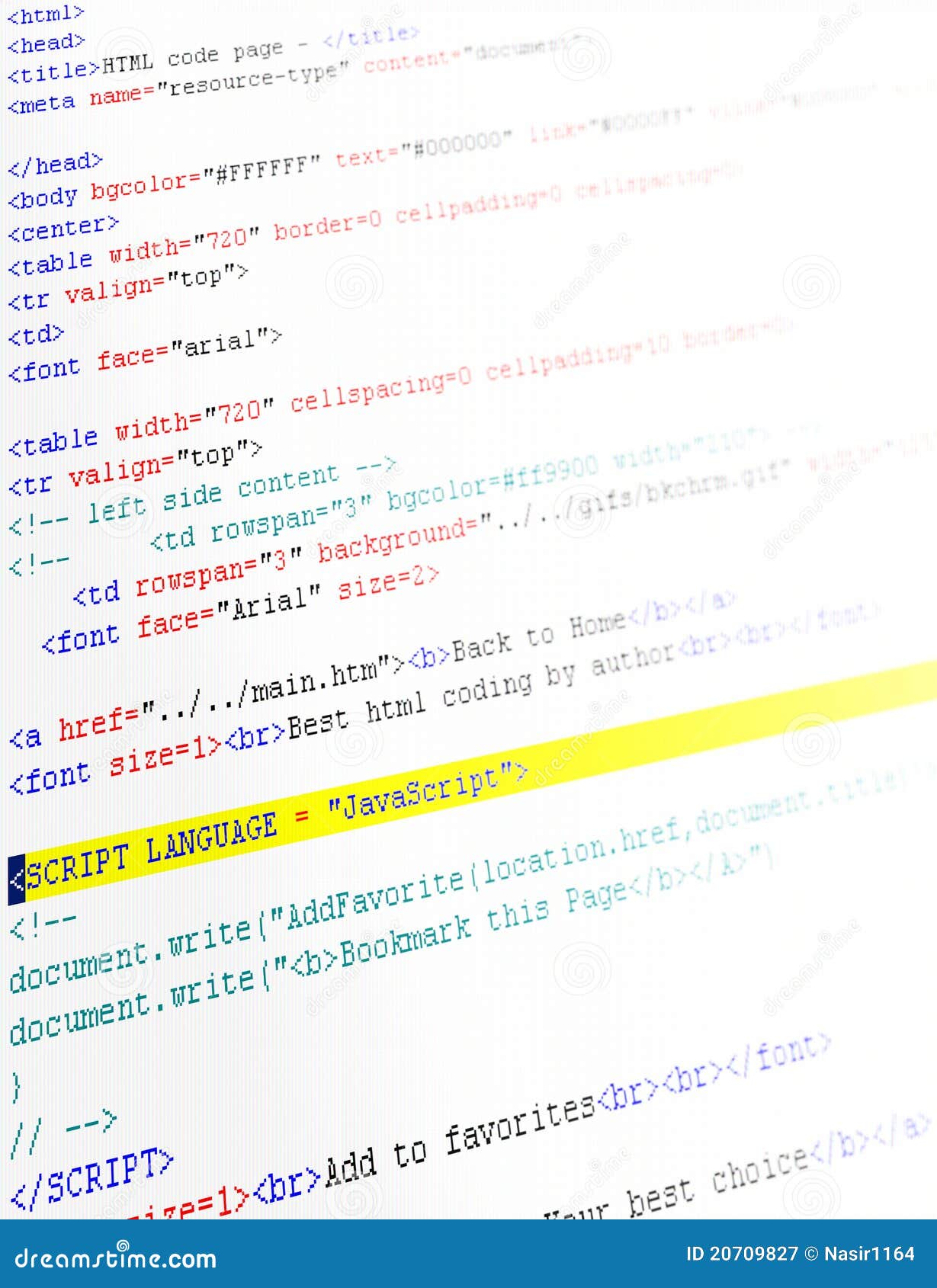 Primer del código del HTML stock de ilustración. Ilustración de cierre ...