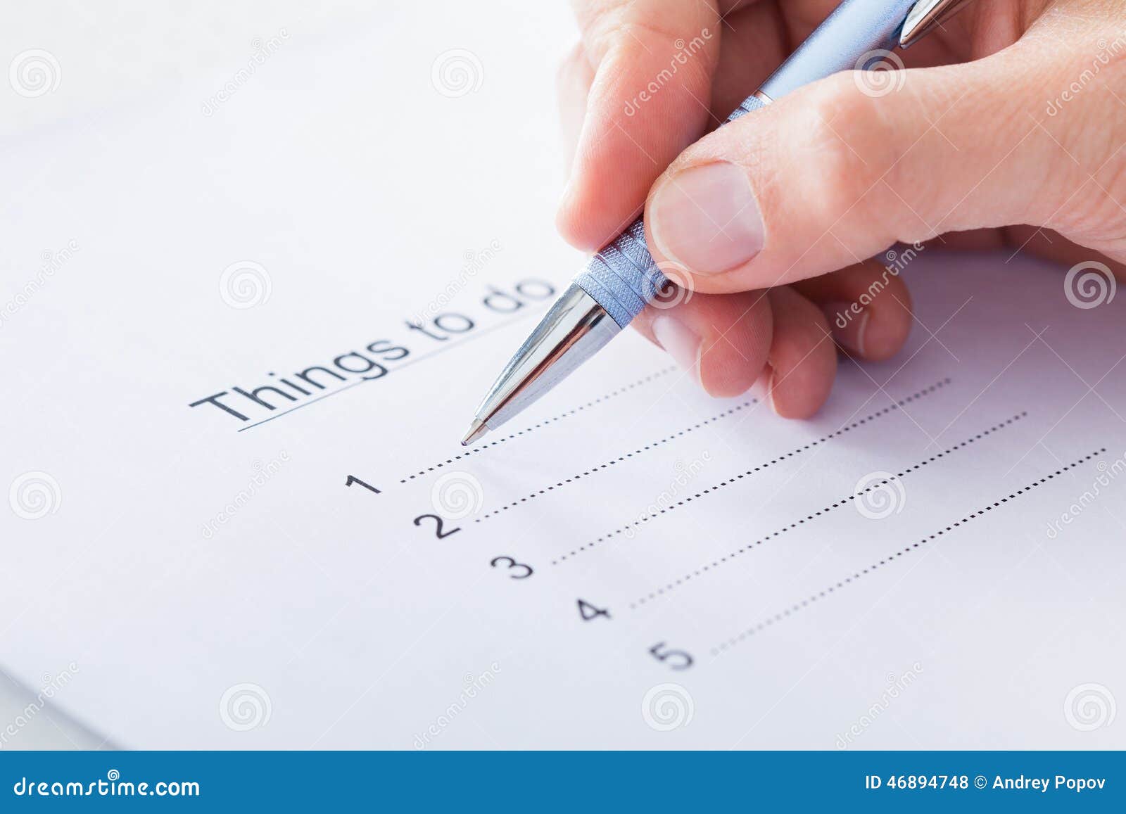 Primer Del Formulario Del Relleno De La Mano Foto de archivo - Imagen ...