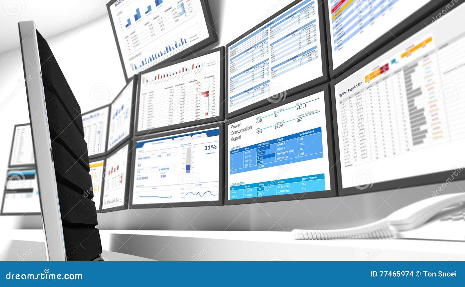 Primer Del Network Operations Center Stock de ilustración - Ilustración ...