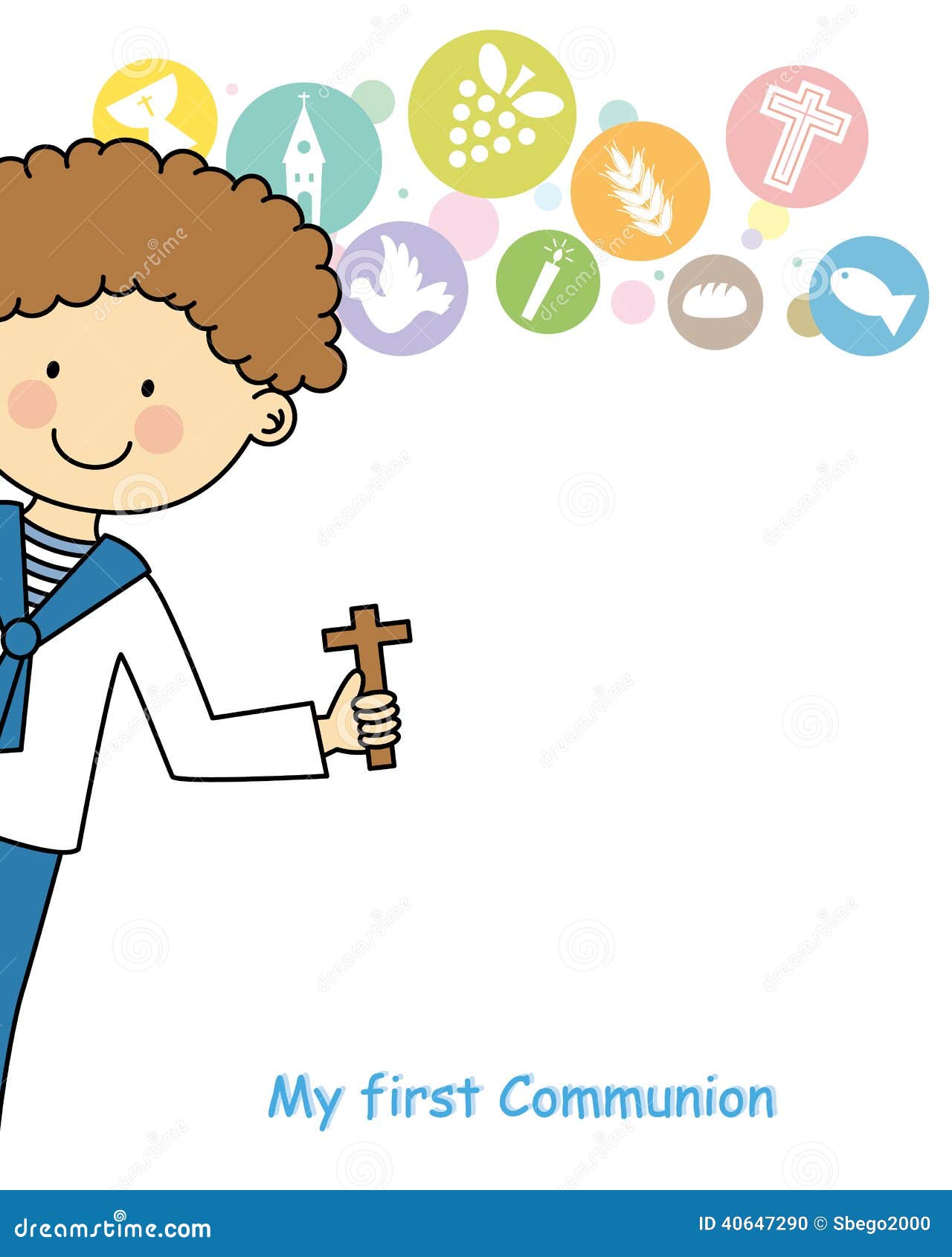 Primera Comunión Del Muchacho Ilustración del Vector - Ilustración de ...