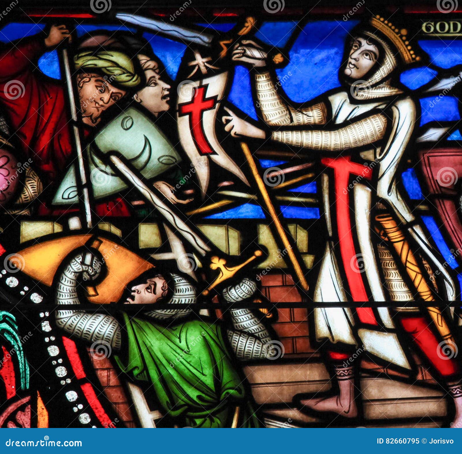 Primera cruzada - vitral imagen de archivo. Imagen de santo - 82660795