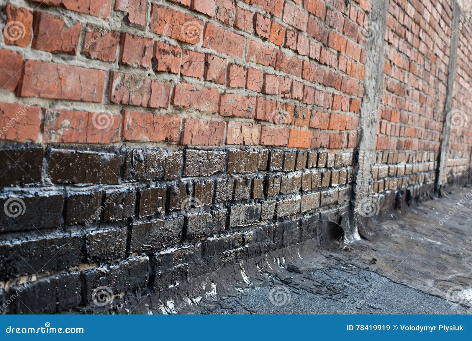 Priming brick wall stock image. Image of protect, construction - 78419919