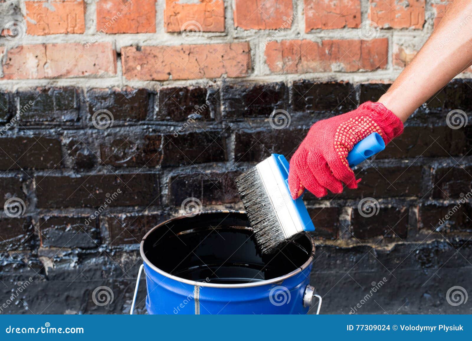 Priming brick wall stock photo. Image of pitch, protect - 77309024
