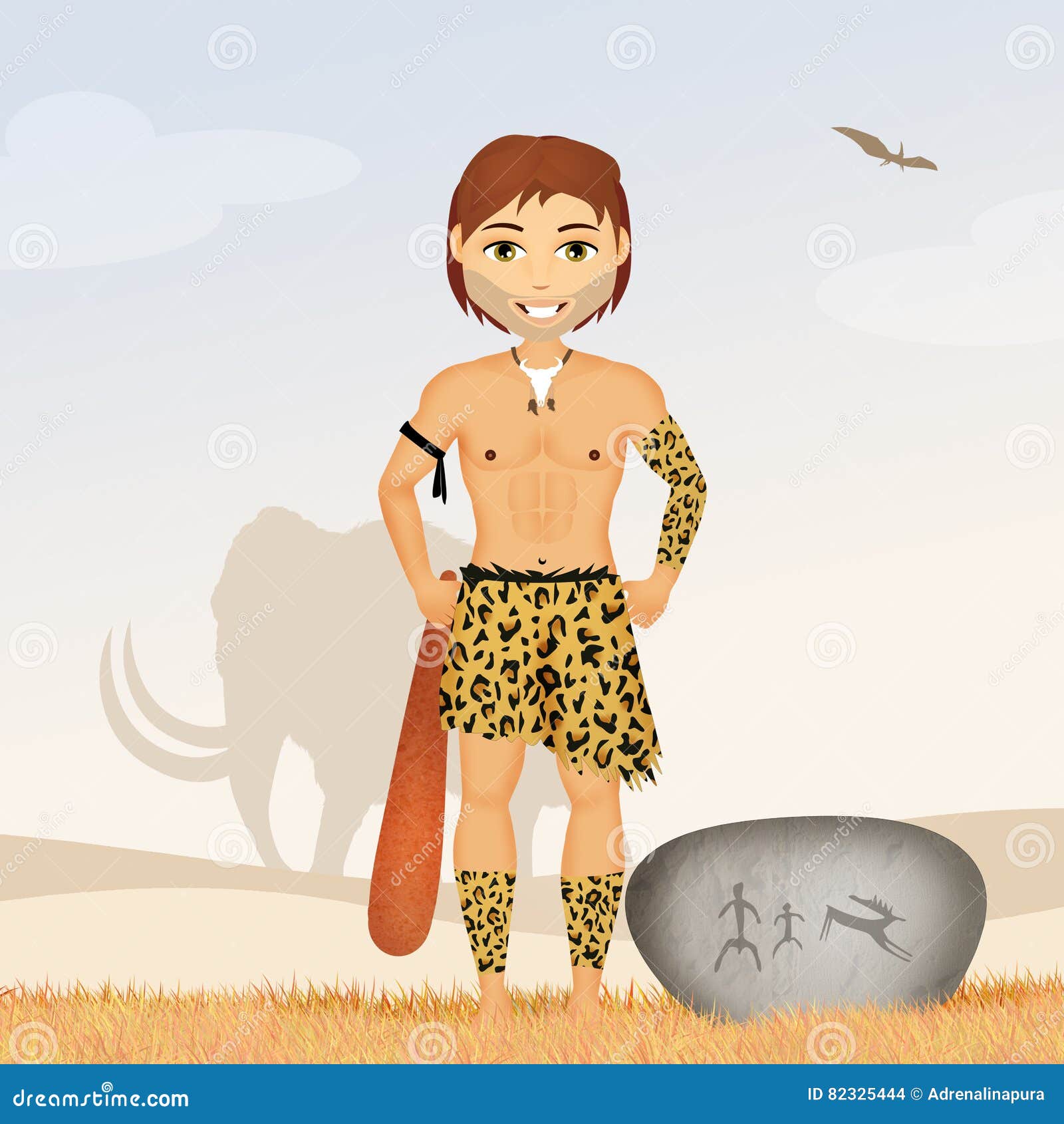 Primitive Art Origins Cartoon Illustration | CartoonDealer.com #78300292