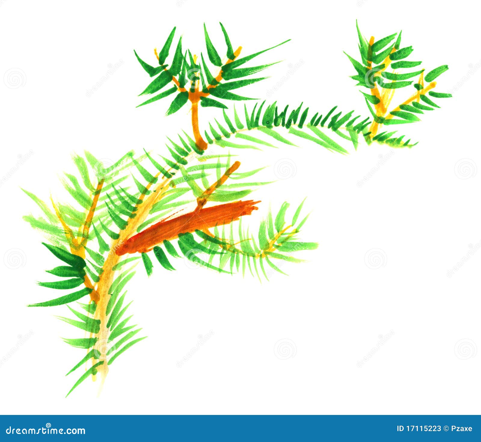 Primitive Children S Drawing - Fur-tree Branch Stock Illustration ...