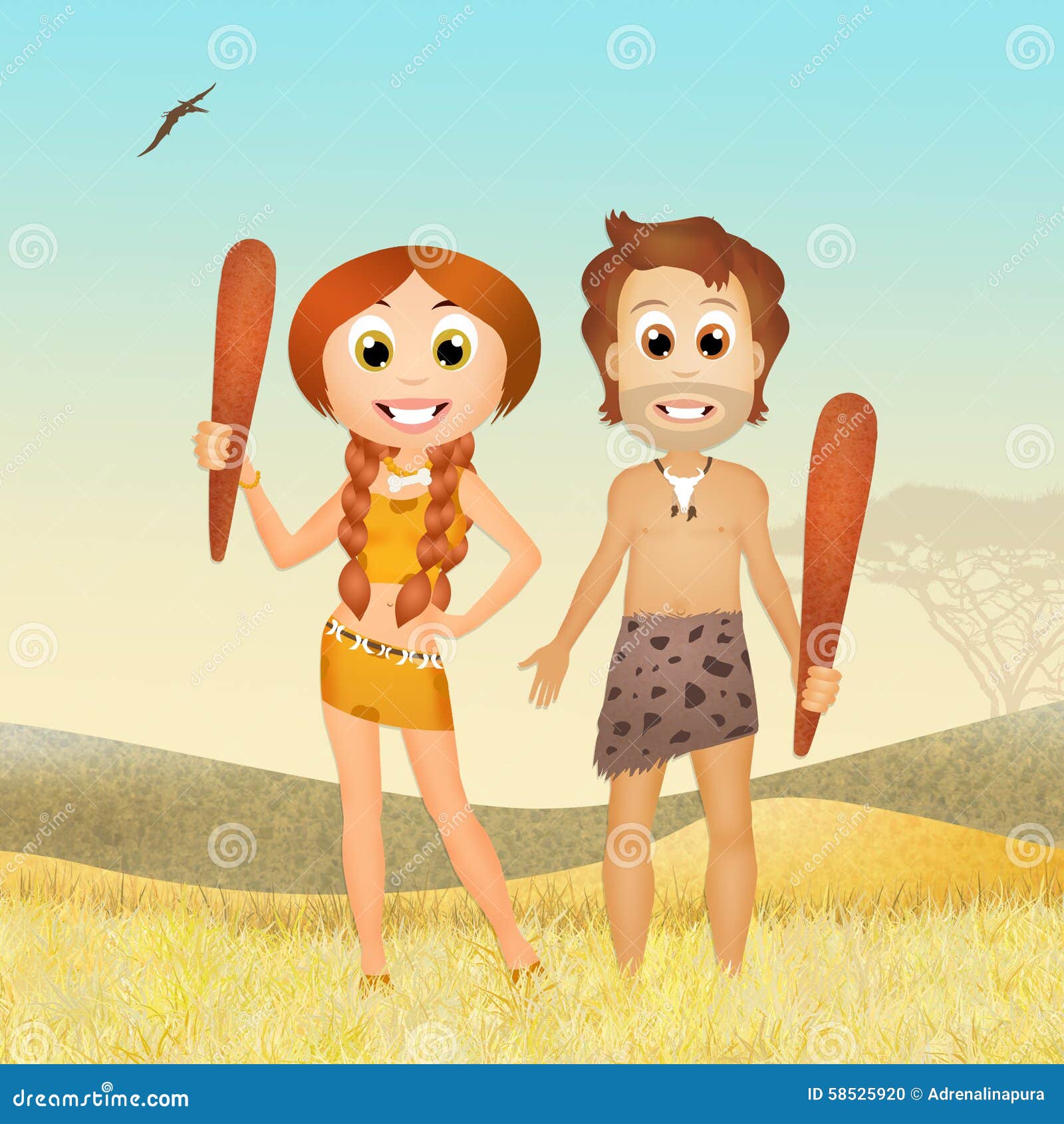 Primitive Art Origins Cartoon Illustration | CartoonDealer.com #78300292