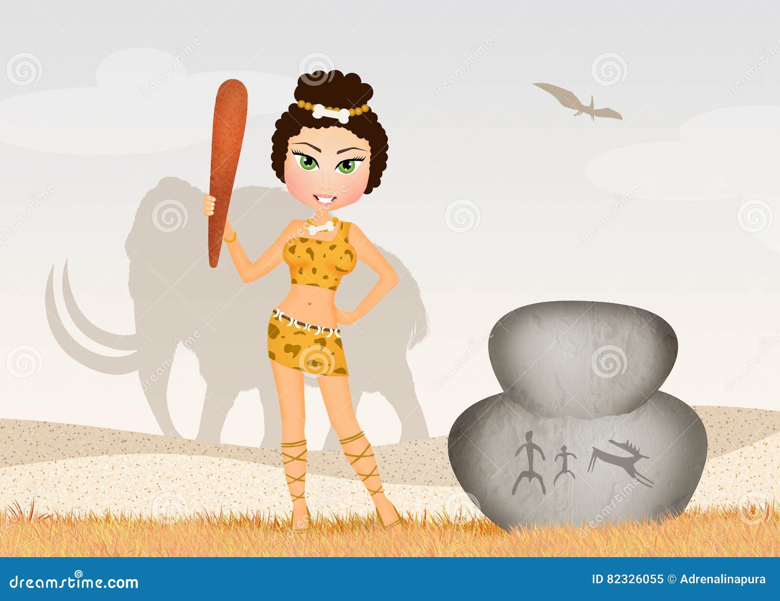 Primitive Art Origins Cartoon Illustration | CartoonDealer.com #78300292