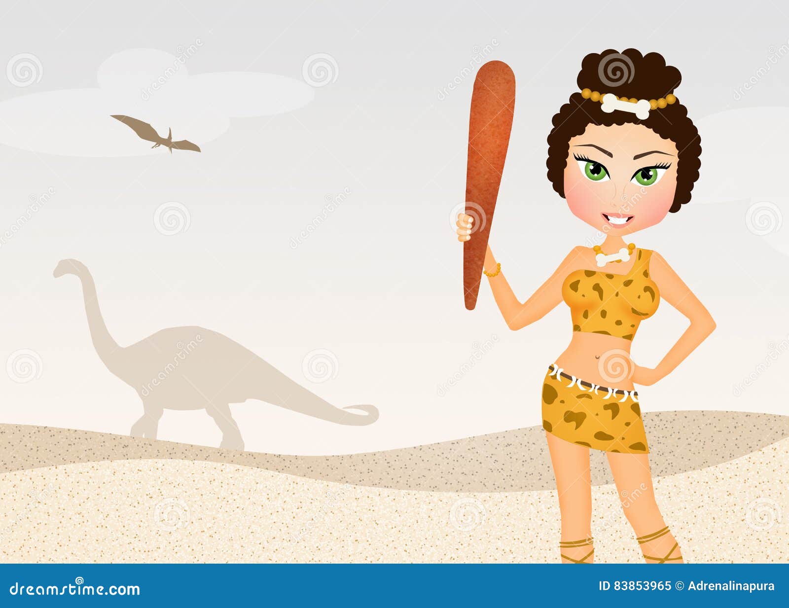 Primitive girl stock illustration. Illustration of cute - 83853965