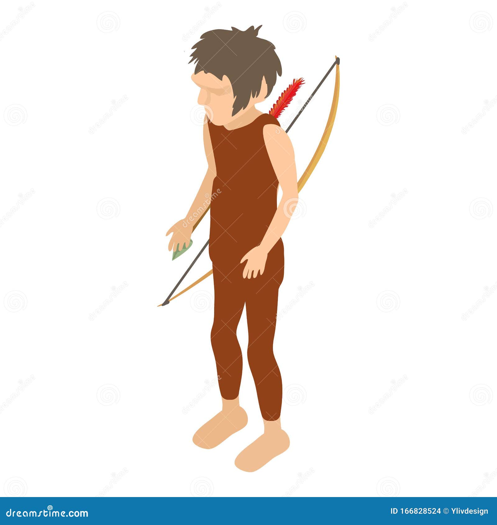 Primitive Hunter And Saber-toothed Tiger Cartoon Vector | CartoonDealer ...