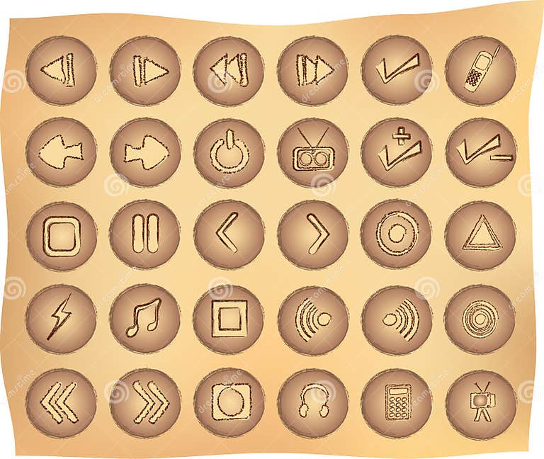 Primitive looking buttons stock vector. Illustration of back - 3134734