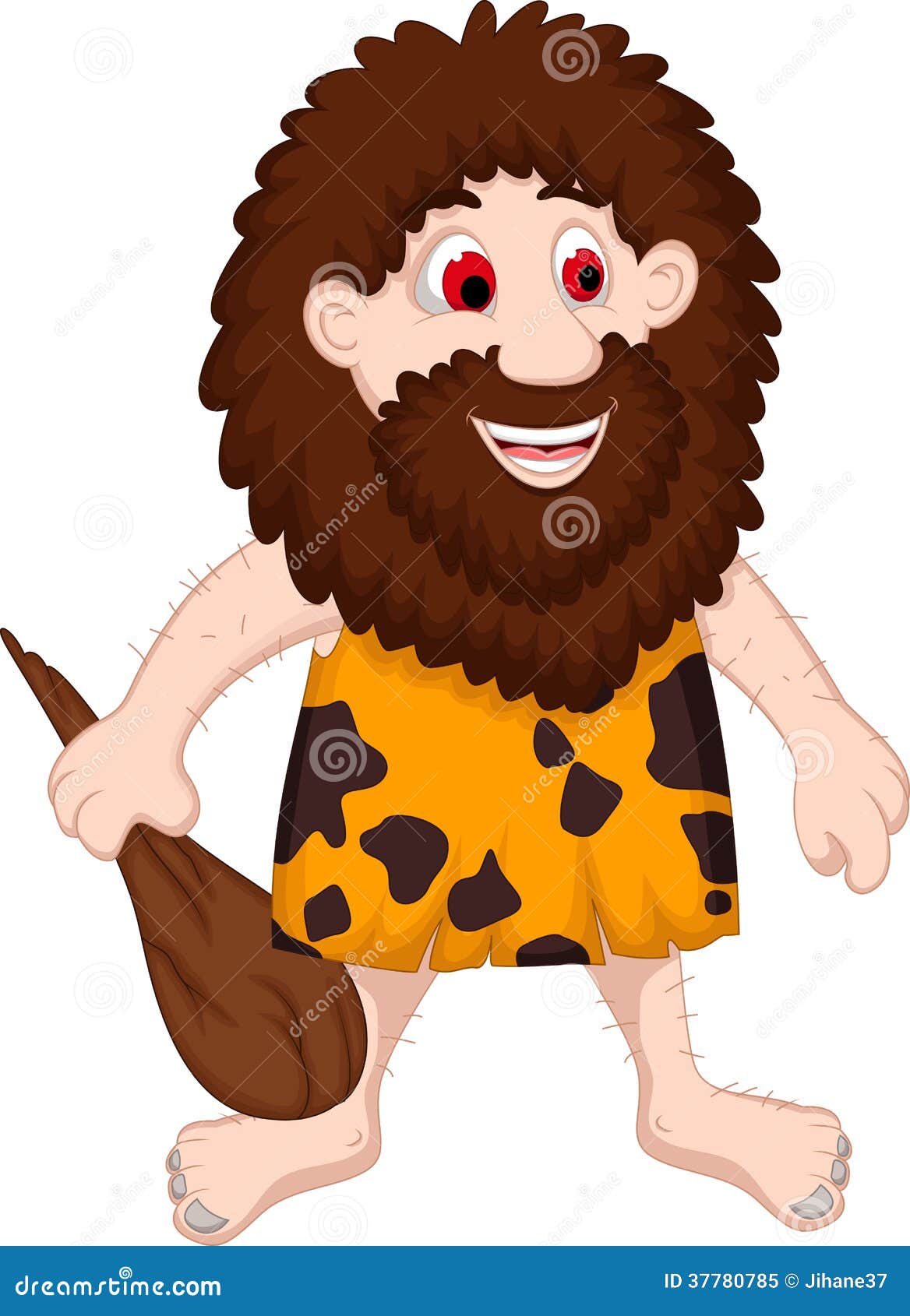 Primitive Man Cartoon Royalty Free Stock Photo - Image: 37780785
