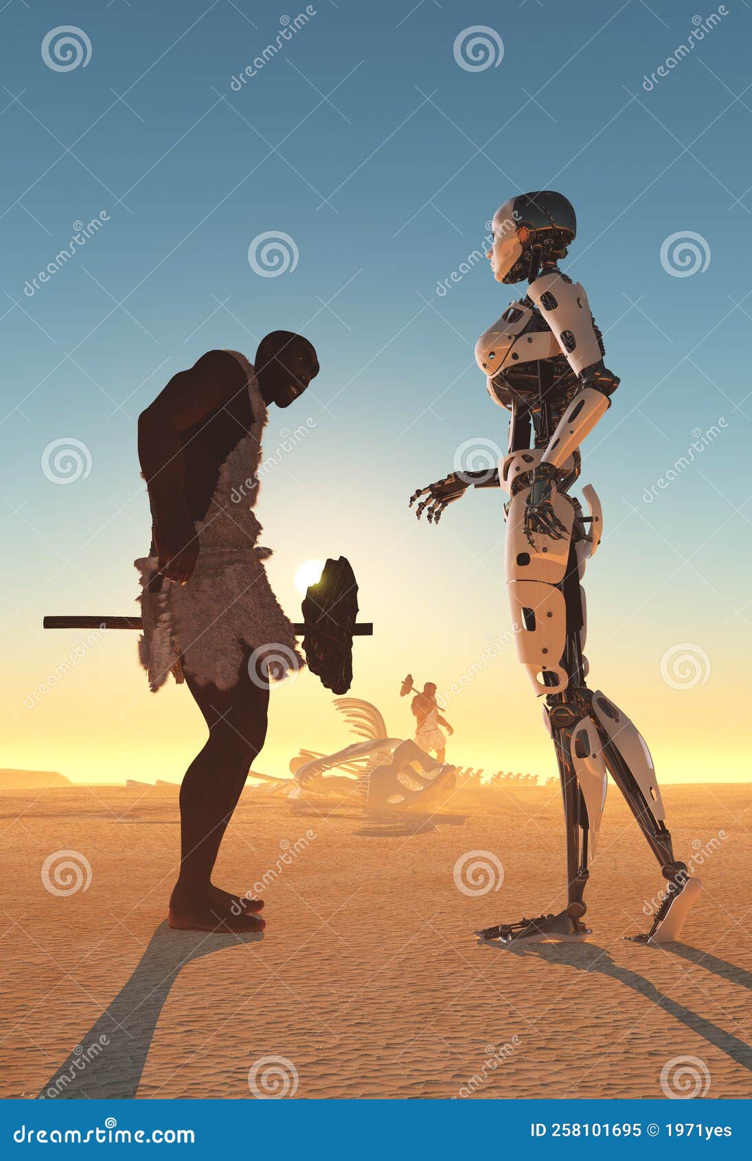 Robot and man stock illustration. Illustration of mechanical - 258101695
